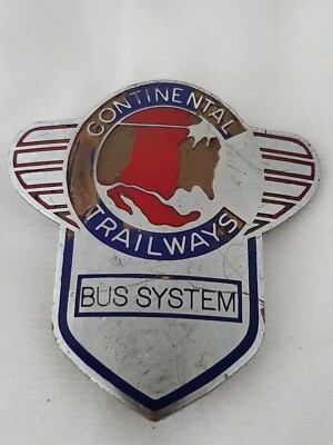 VINTAGE CONTINENTAL TRAILWAYS BUS SYSTEM OPERATOR CAP BADGE | eBay