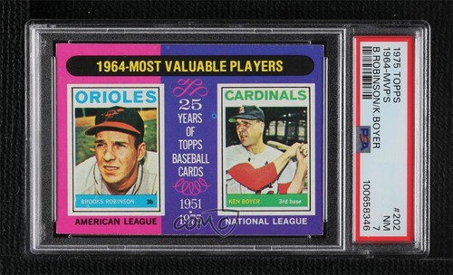 1975 Topps Most Valuable Players Brooks Robinson Ken Boyer #202 PSA 7 ...