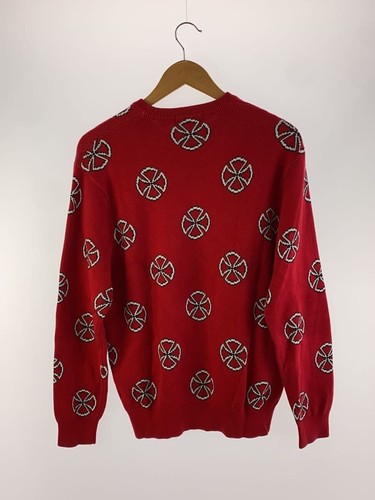 Supreme knit sweater independent crosses M cotton red full pattern Used ...