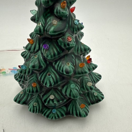 Vtg Atlantic Mold Ceramic Christmas Tree 1970s 8" Tall W/ Extra Lights ...