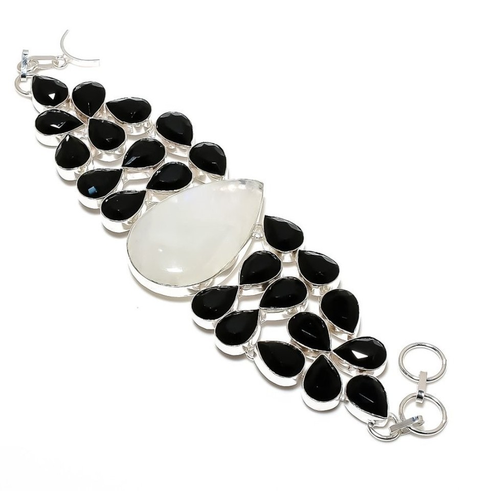 Rainbow Moonstone, Spinel Gemstone 925 Sterling Silver Jewelry Bracelet ...