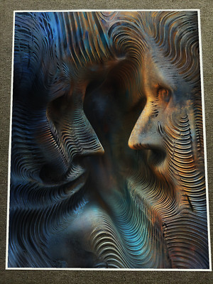 Textured Abstract Human Faces in Colorful Light - Poster 18x24in | eBay