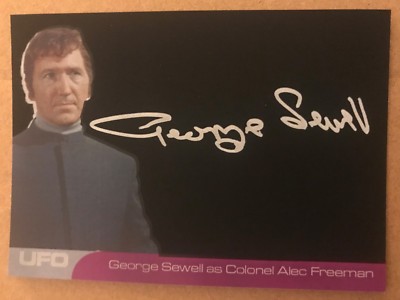 UFO: FACSIMILIE AUTOGRAPH CARD: GEORGE SEWELL AS COLONEL ALEC FREEMAN ...