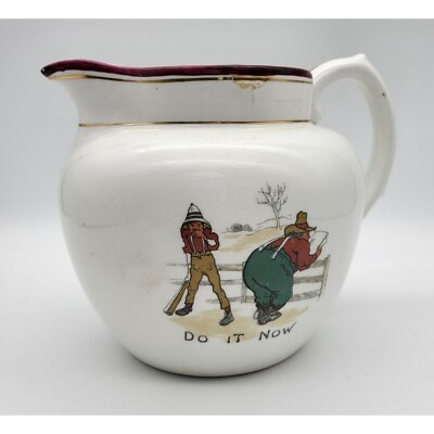 Antique Smith Phillips Semi Porcelain 6" Pitcher 'DO IT NOW' Prankster ...