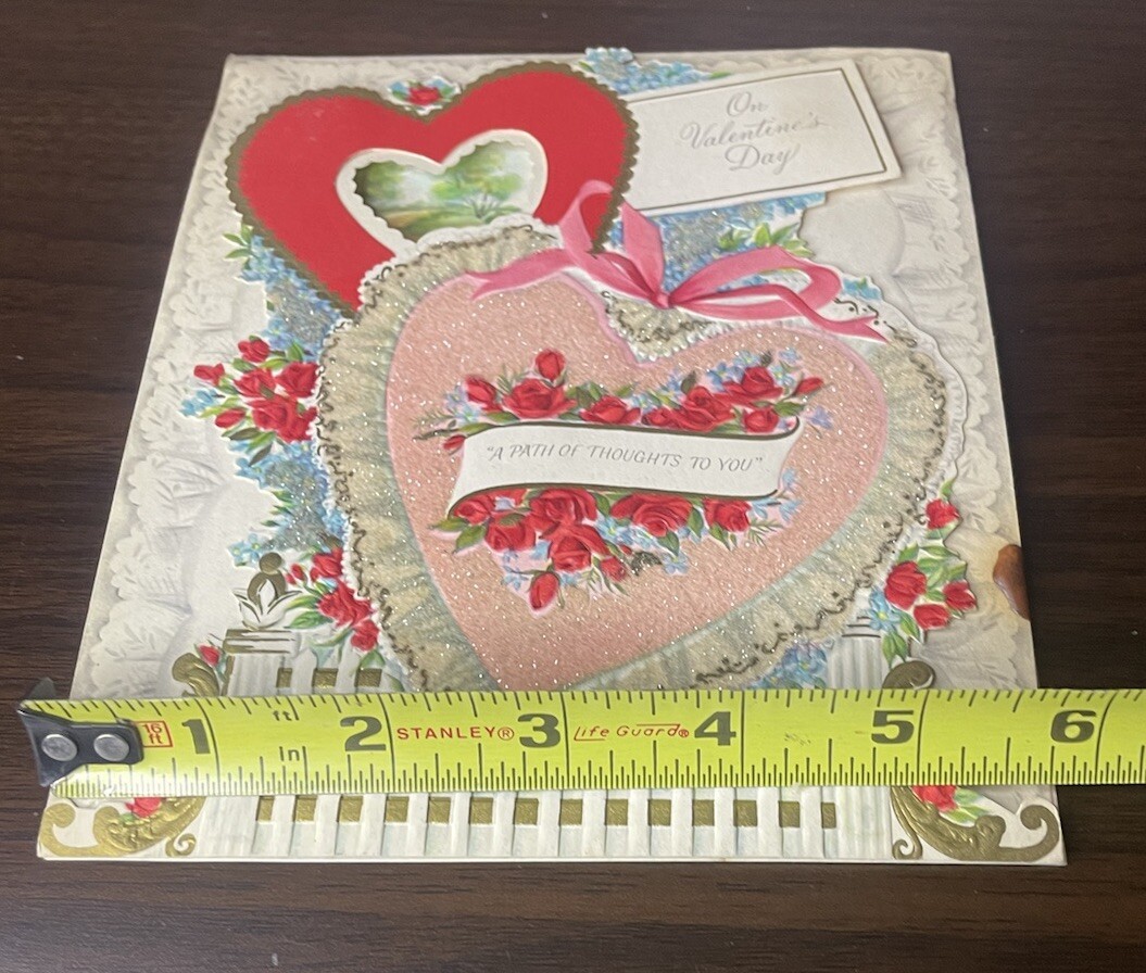Vintage Hallmark Valentine’s Day Card Hearts Roses 7”x5.5” | eBay