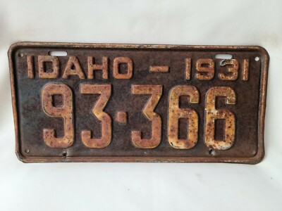 Vintage 1931 Idaho License Plate 0322 | eBay