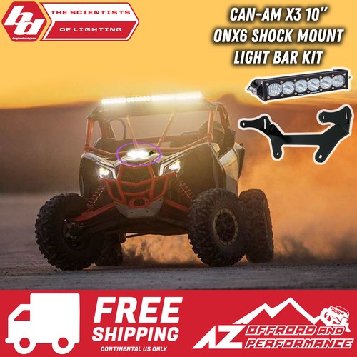 BAJA DESIGNS Onx6 Hood Shock Mount 10" Combo LED Light Bar Kit For Can ...