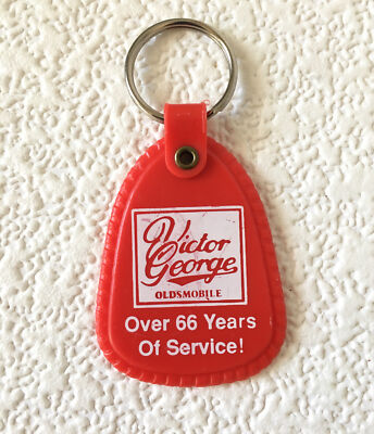Vintage Dealer Keychain VICTOR GEORGE OLDSMOBILE Key Fob Ring FLINT MI ...
