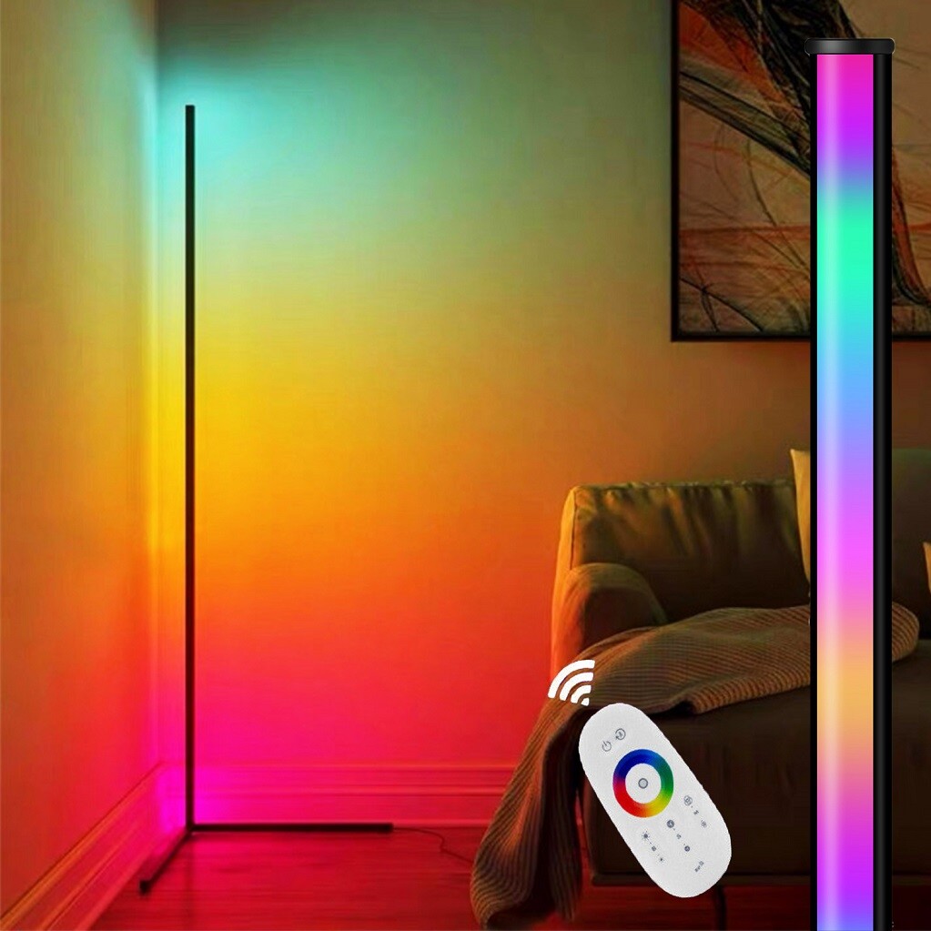 LED Stehlampe Stehleuchte Ecklampe RGB Farbwechsel Lichtsäule Weiß ...