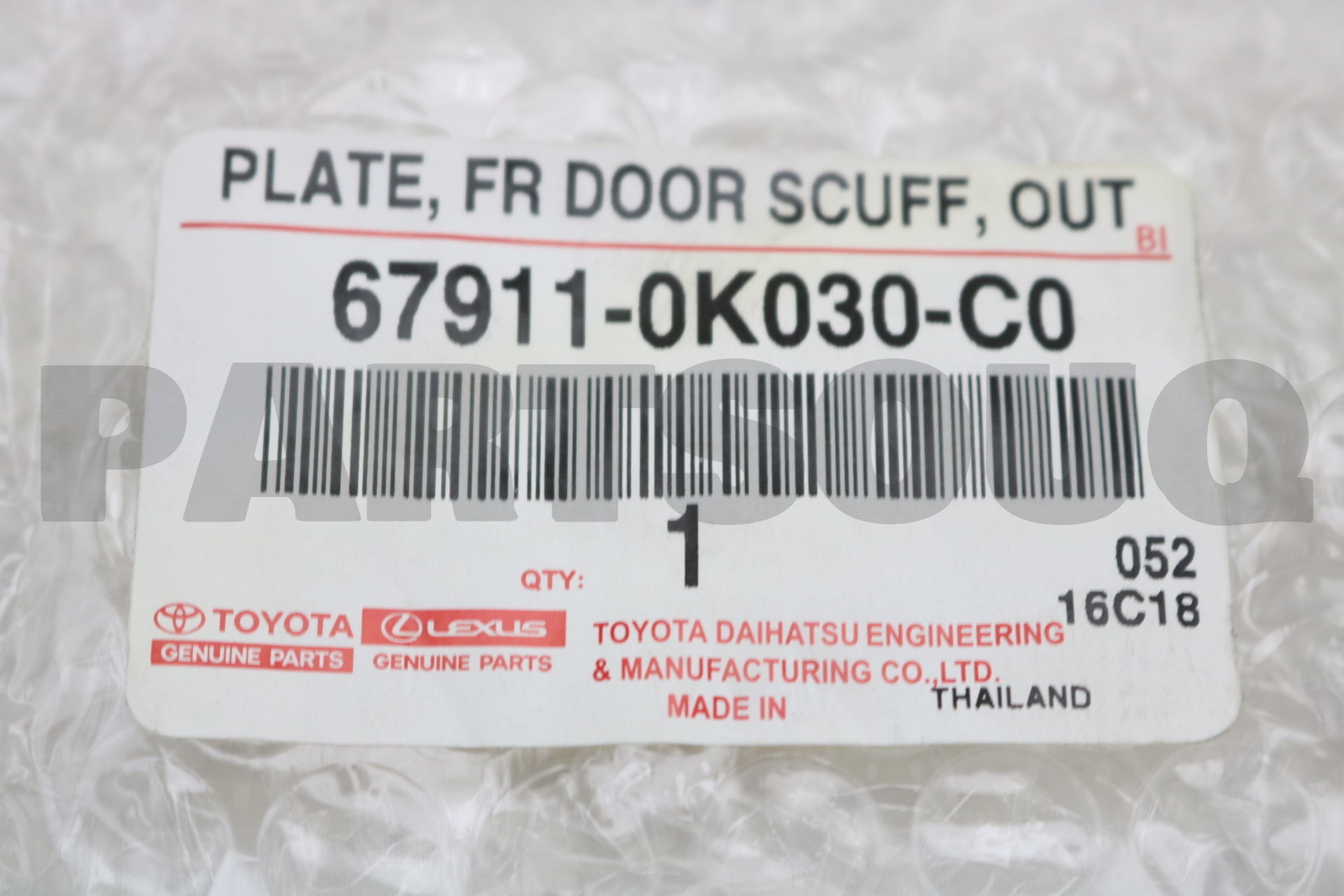 679110K030C0 Genuine Toyota PLATE FR DOOR SCUFF 67911-0K030-C0 | eBay