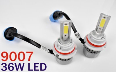 9007 9004 Bulbs 36W X2 3800LM Hi-Low Beam High Power LED COB 6000K ...