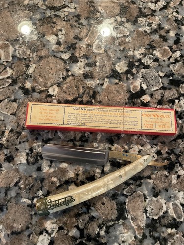 VINTAGE DUBL DUCK GOLDEDGE STRAIGHT RAZOR WITH BOX | eBay