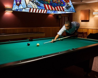 8x10 President Barack Obama playing pool at Camp David Photo | eBay