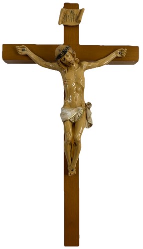 Vintage INRI Fontanini Italy Corpus Crucifix Christ on Wood Cross 12 ...