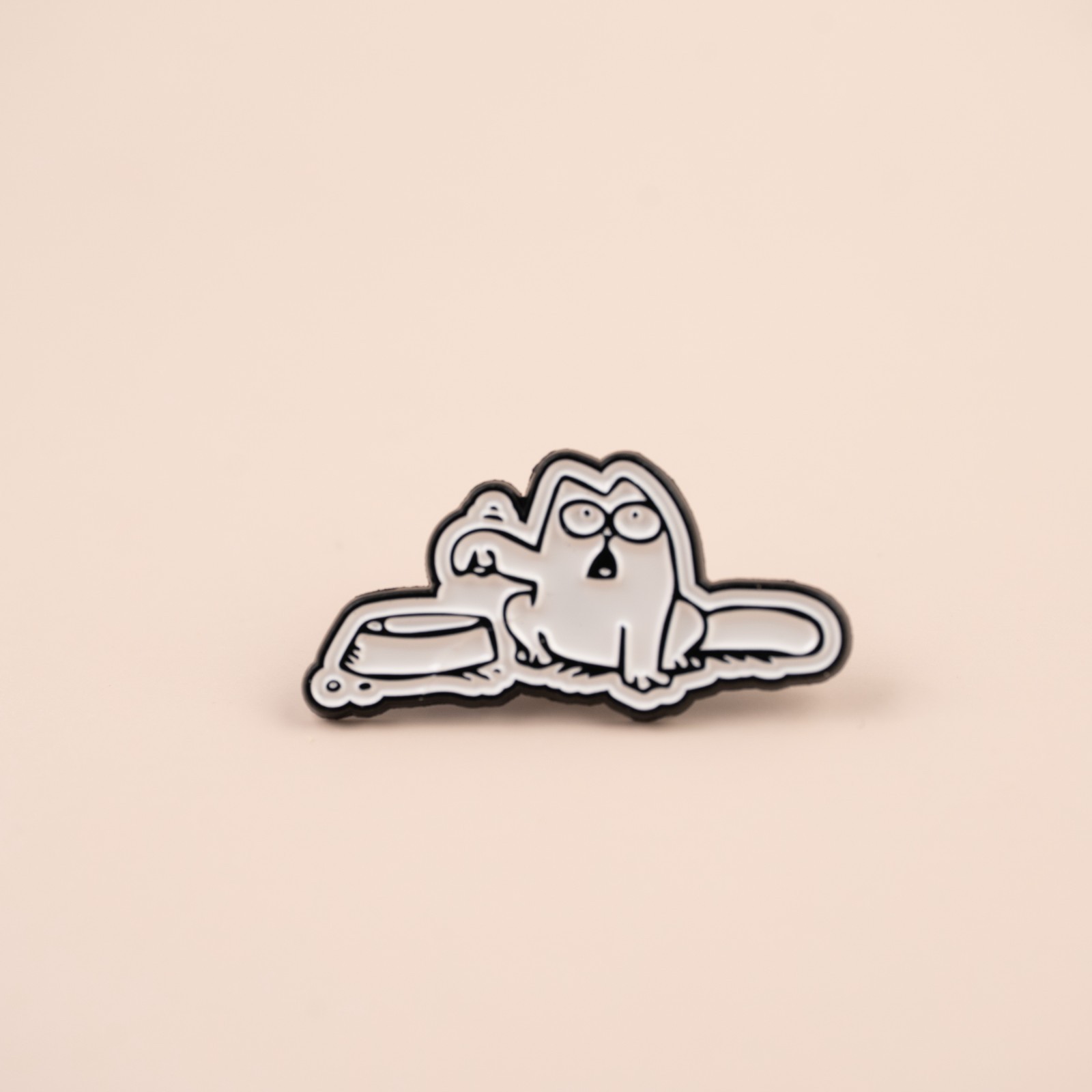 Cute Tiny Hungry Cartoon Cat Pin Kitty Cute Kitten Badge Gift Idea ...