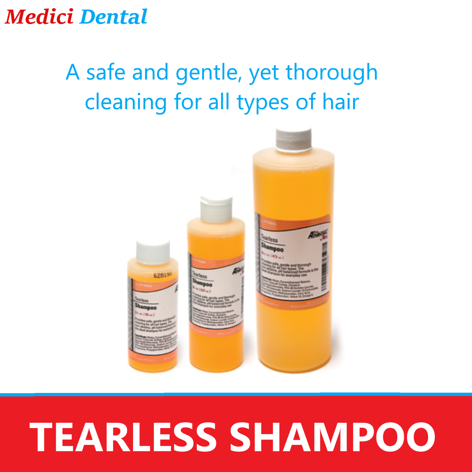 Tearless Shampoo 8 Oz, Non-alkaline, pH balanced, gentle All Types Hair ...