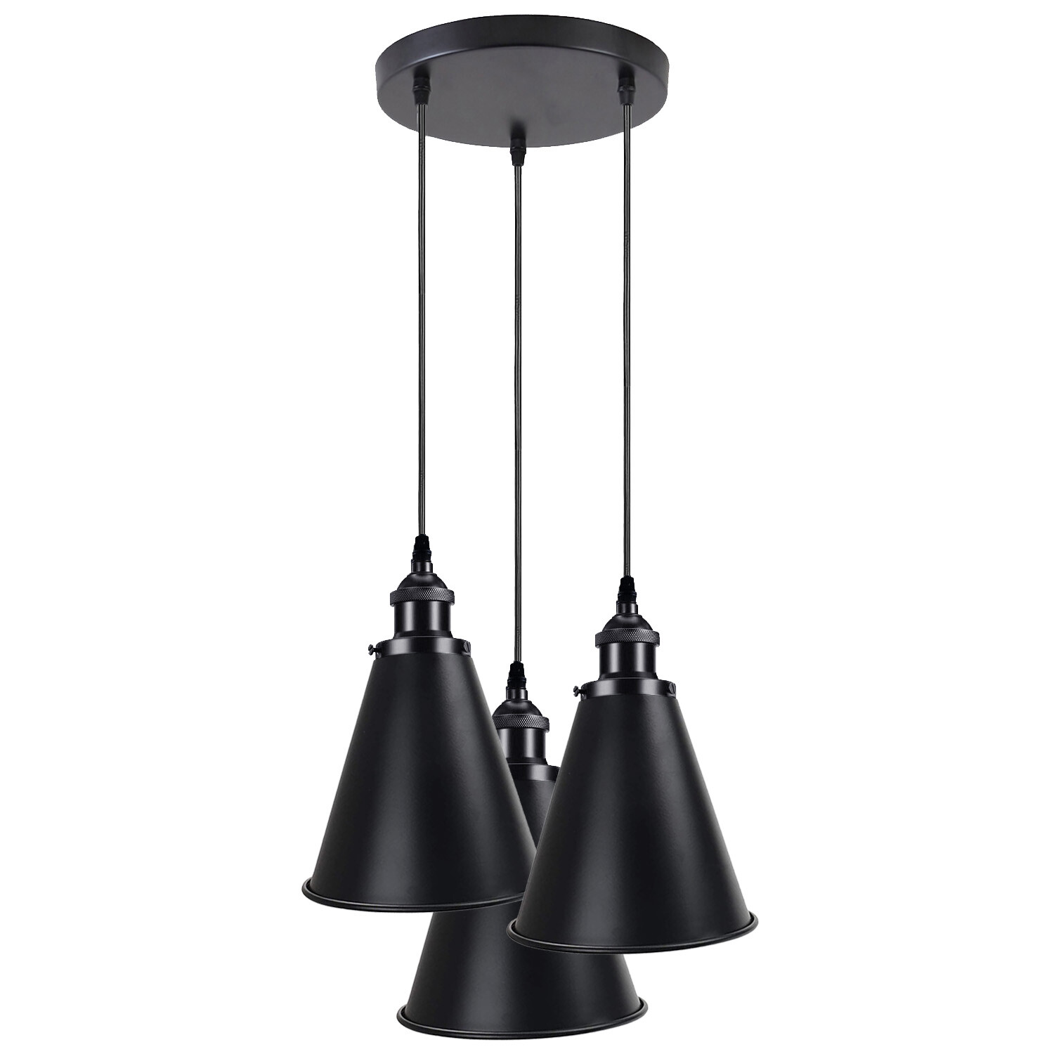 Ceiling Light Modern 3 Way Multi Tier Pendant Fitting Cone Design ...