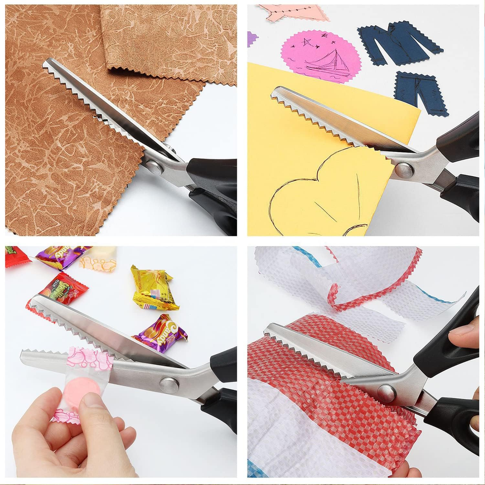 Pinking Shears for Fabric Cutting, Zig Zag Scissors, Scrapbook Scissors ...