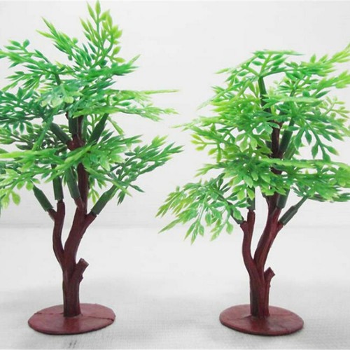 5pcs 9Cm Green Tree Models Railway Park Scale Layout Scenery Dollhouse ...