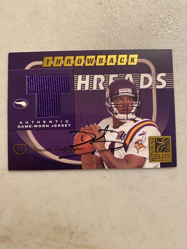 Daunte Culpepper 2001 Donruss Elite Throwback Threads Game Used Jersey ...
