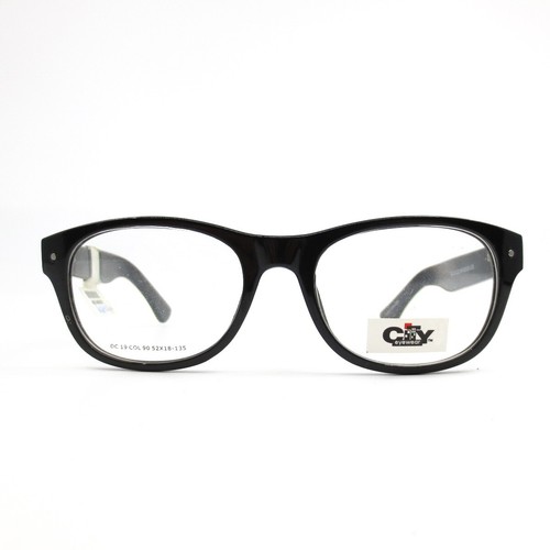 City Eyewear DC 19 COL 90 Eyeglasses Frames Black Square Full Rim 52-18 ...