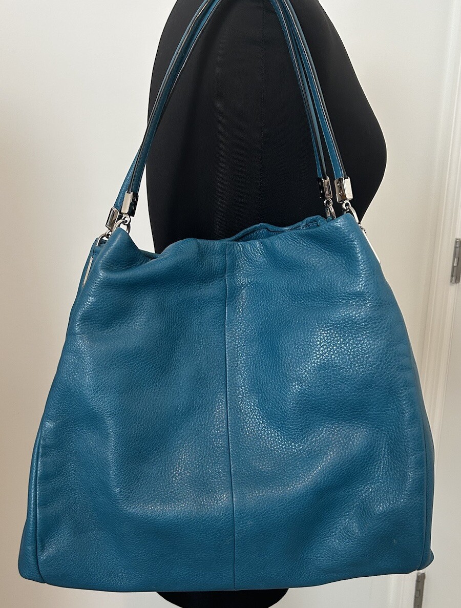 Coach Madison Phoebe 24621 Teal Leather Purse Gem