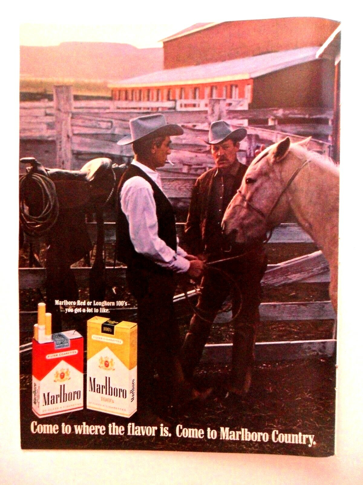 1969 Print Ad Marlboro Man Cigarettes ~ Pair of Western Cowboys mint | eBay