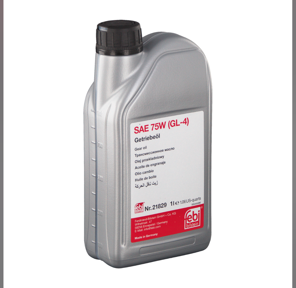 Febi 21829 1Ltr Manual Gearbox Oil SAE 75W GL-4 Yellow, Fits Mercedes ...