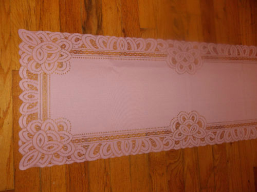 Heritage Lace Pink Battenburg Design 14 x 72 Runner ((143) | eBay