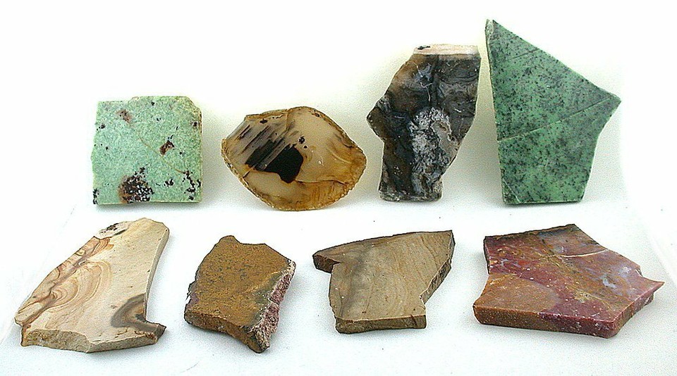 Eight Agate Jasper Variscite Chrysocolla Slab Cabochon Cab Gemstone ...