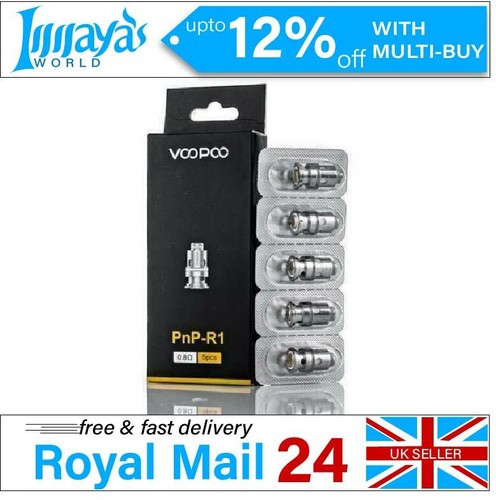 Genuine VooPoo PnP R1 Dual Coil 0.8ohm Pack of 5x Replacement Coils ...