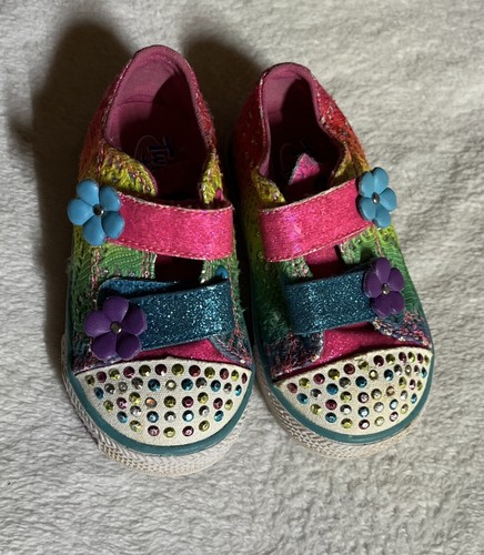Twinkle Toes Skechers Toddler Glitter Hook Loop Light-Up Shoes ...