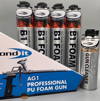 Bond IT - B1 Fire Resistant Expanding PU Gun Grade Foam 750ml c/w Gun ...