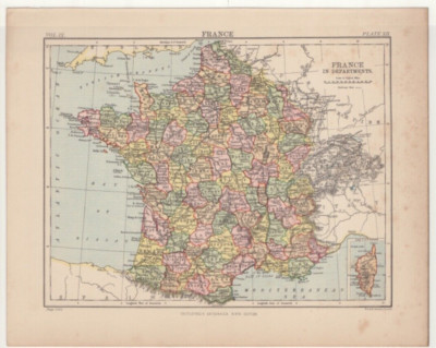 Pre-1900 - Map Of France In Provinces