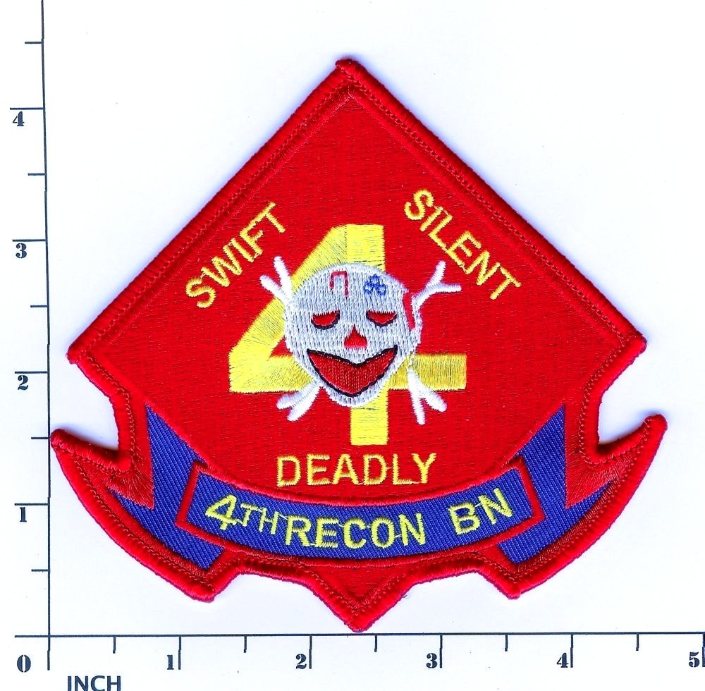 USMC 4th Recon Battalion PATCH Marines ! Diamond SKULL Swift - Silent ...