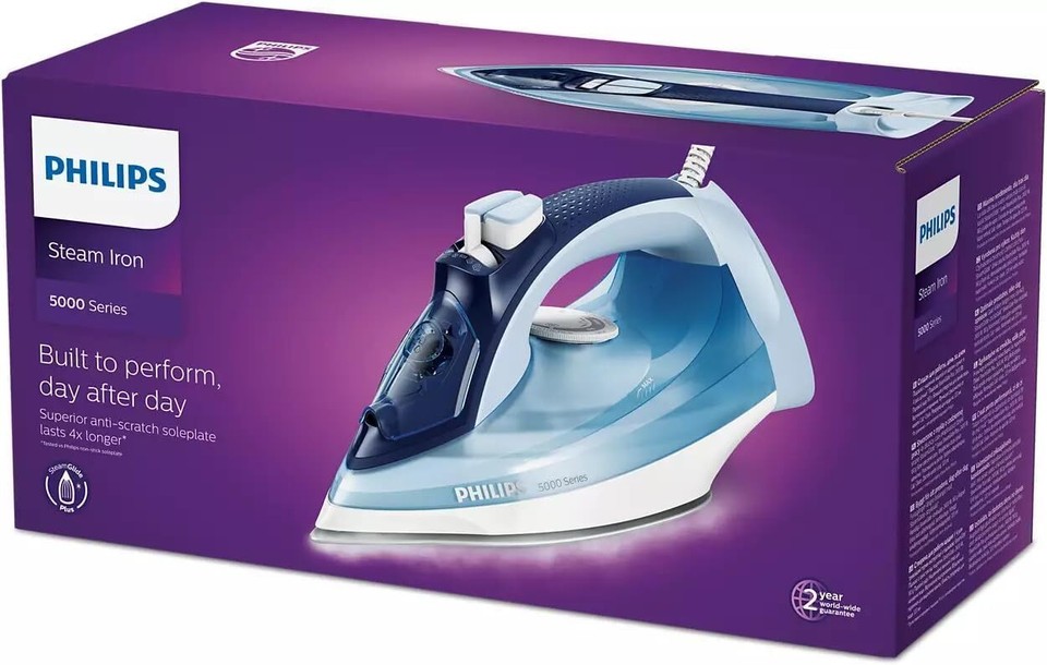 Philips Steam Iron 5000 Series Blue DST5020/26 2400W 2 Years Warranty ...