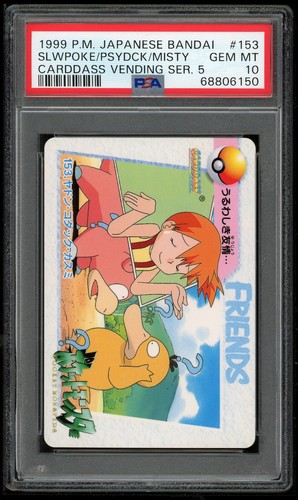 Pokemon Japanese Carddass 1999 153 Misty Psyduck Slowpoke Bandai PSA 10 ...