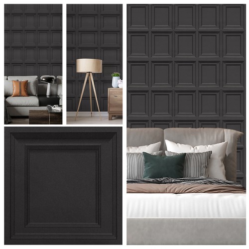 Wooden Slat Panelling Wallpaper 3D Wood Panel Effect Stripe Non-Woven ...
