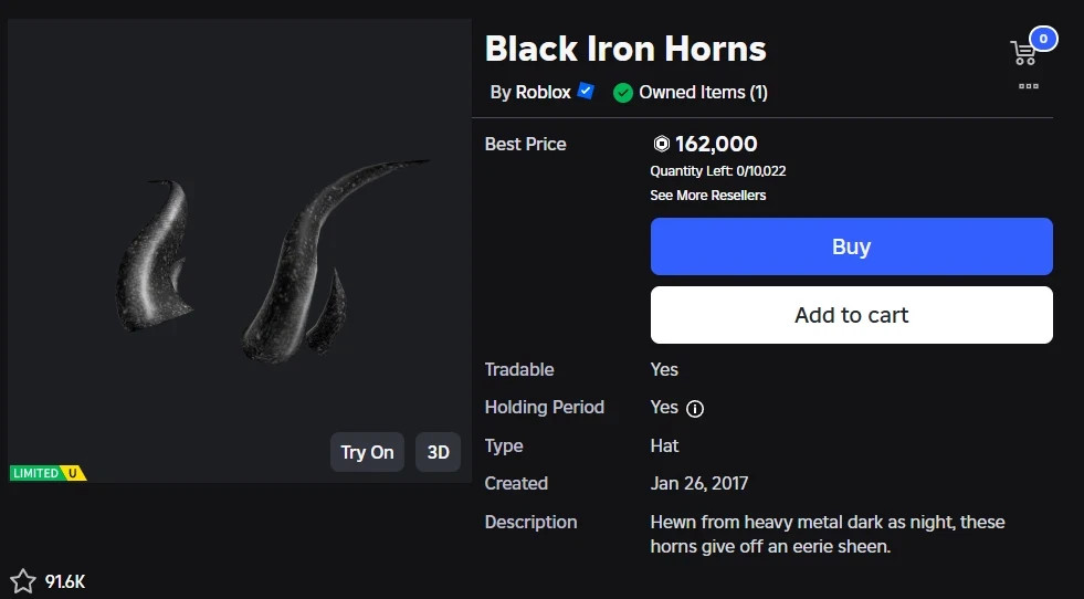 Roblox Super Super Happy Face and Black Iron Horns | eBay
