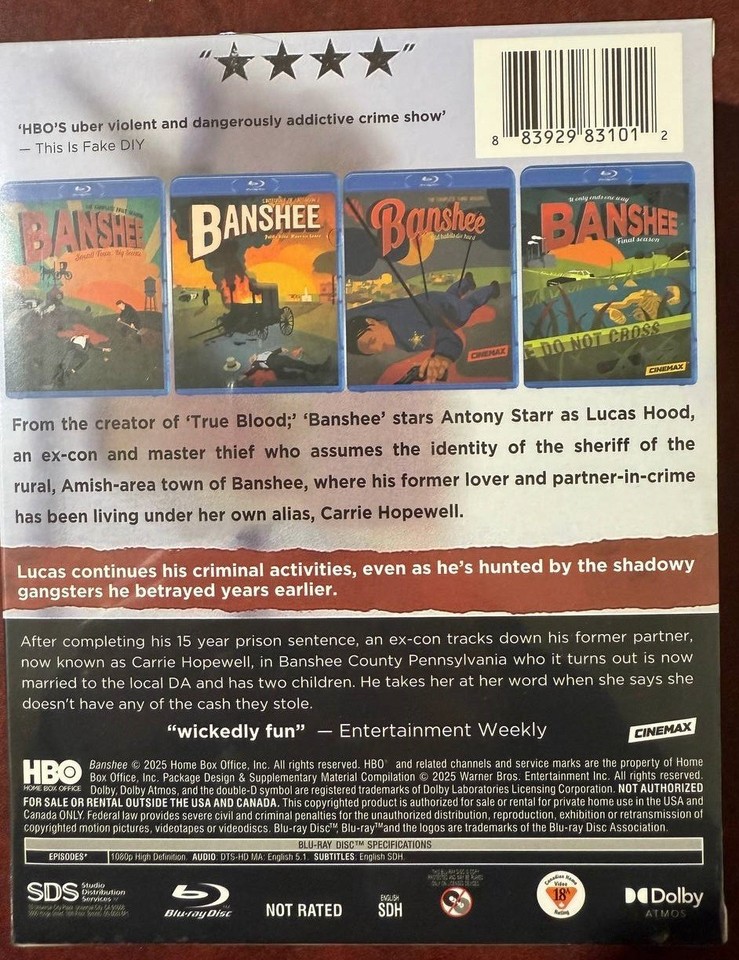 Banshee: The Complete Series, Seasons 1-4 (Blu-Ray, 8-Disc, Box-Set ...