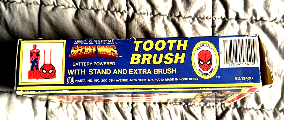 Marvel Comics Secret Wars I Spiderman toothbrush with stand. 1980 Rare ...