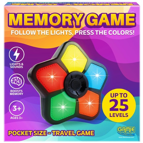Gamie Electronic Memory Game With Lights And Sounds Handheld Memory ...
