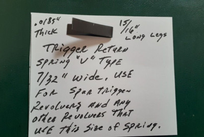 Spur Trigger Revolver Trigger Return Springs, 7/32" Wide-Please Read ...