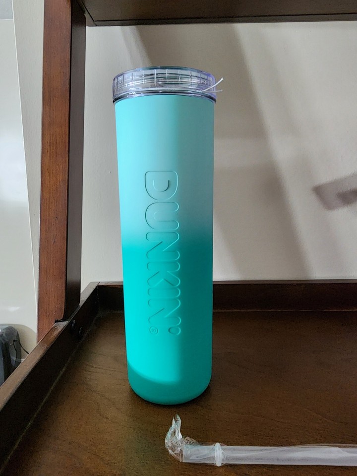 Dunkin’ Rainbow Silicone Sipper Tumbler In Teal With Matching Straw, 27 ...