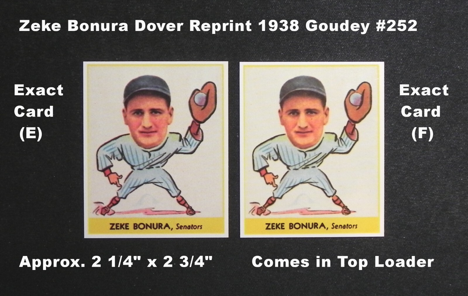 ZEKE BONURA Dover Reprint of 1938 GOUDEY GUM COMPANY #252 _ Card (F) on ...