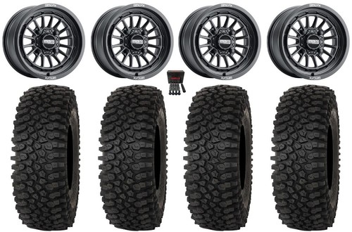 MetalFX Delta 15" Wheels Black 35" Roctane STX Tires Textron Wildcat XX ...