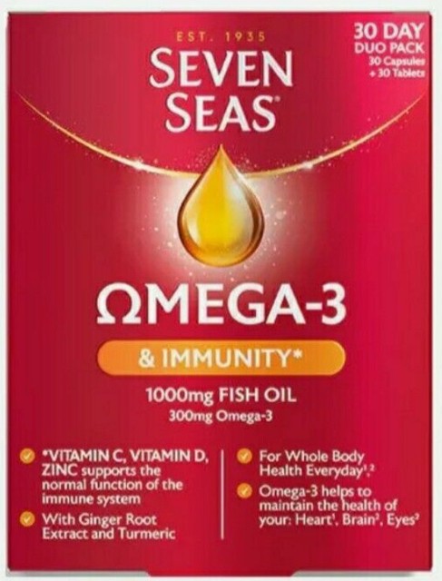 Seven Seas Jointcare Max Duo Omega 3 Fish Oil 1500mg Glucosamine 30 Day ...