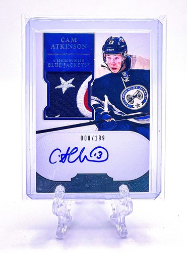 CAM ATKINSON 2012 Panini Dominion #139 ROOKIE PATCH AUTOGRAPH /199 BLUE ...