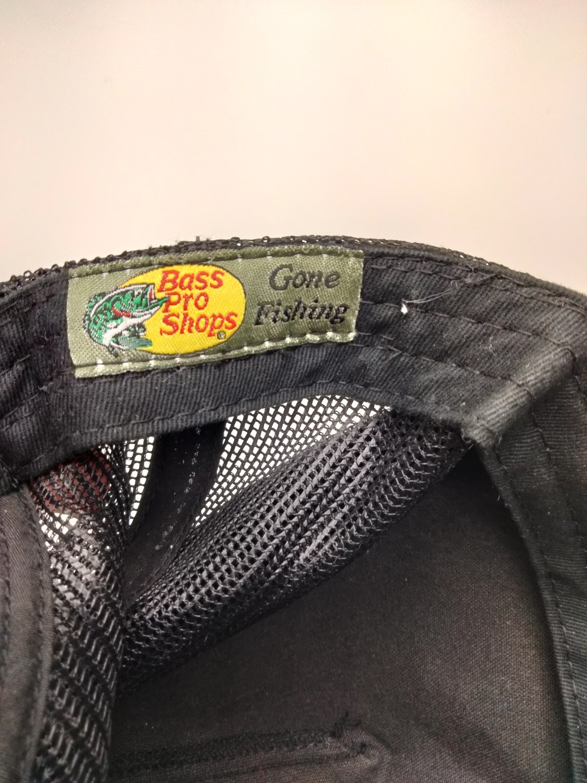 Bass Pro Shops Black Trucker Hat Front Logo Strapback Adjustable Cap ...