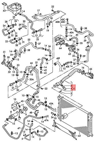 Genuine VW AUDI Touareg Q7 Coolant Hose With Quick Release Coupling ...